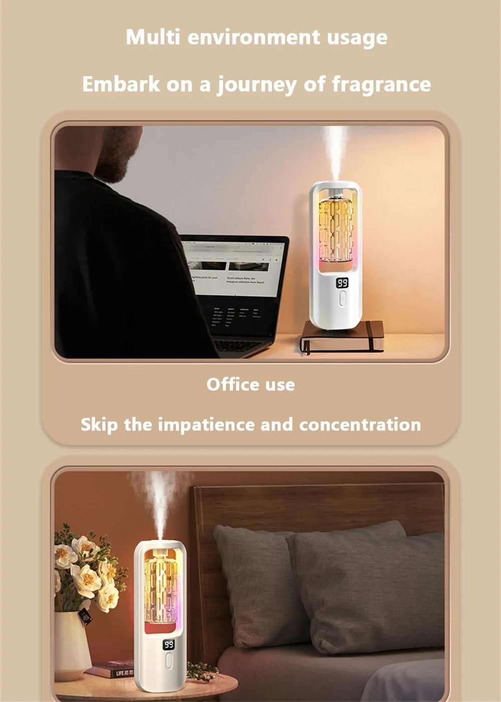 Rechargeable Aroma Diffuser - Essential Oil Humidifier for Home ...