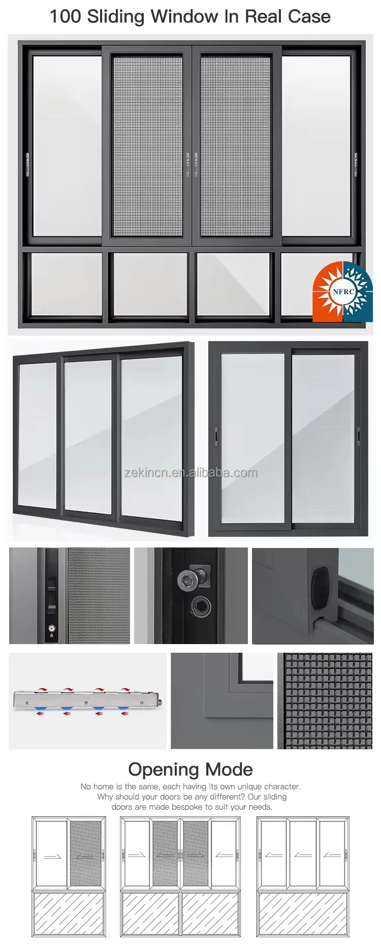 Customized Aluminum Window Frame Aluminum NFRC AS2047 Certification ...