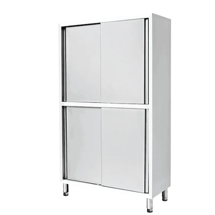 Modern Stainless Steel Double Sliding Door Storage Cupboard Organizer ...