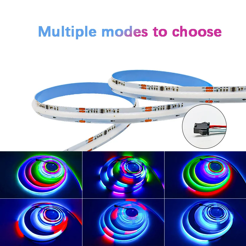 Rgb Dream Color Led Strip With Connector Cob Light Source 720led/m 10mm ...
