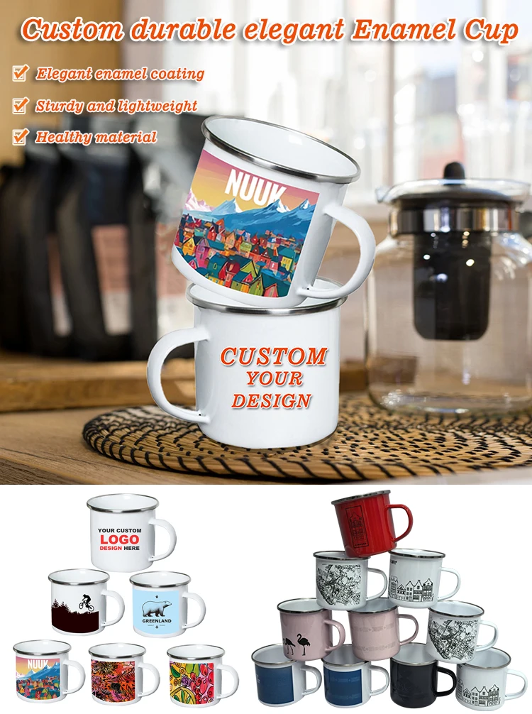 Custom Contemporary Sublimation Tumbler Enamel Cup Engraved Ceramic ...