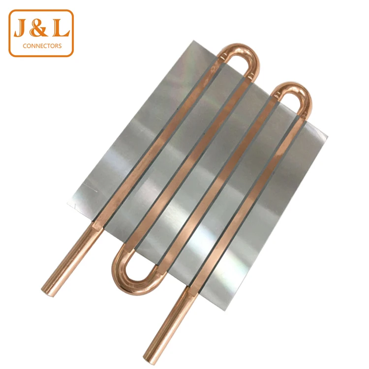 U Shaped Copper Tube With Copper Base Plate Water Cooled Heat Sink ...