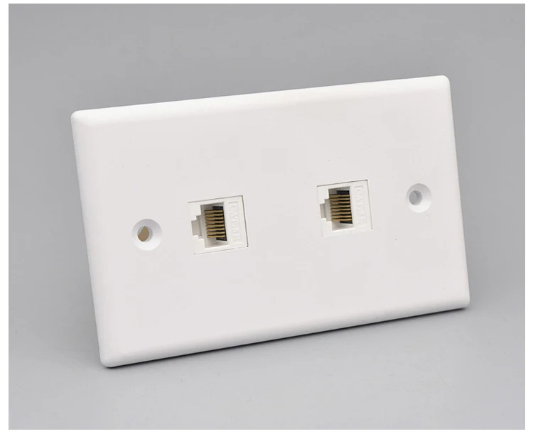 ZHEFAN 2 ports Modular Jack Face Plate Data Faceplate Us Standard Wall ...