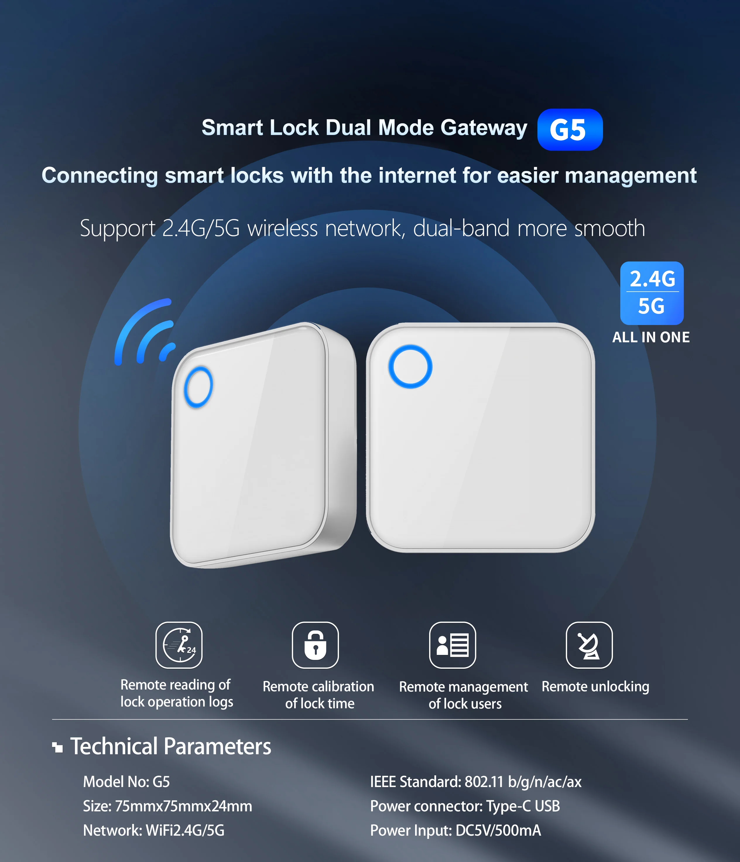 Wholesale G5 Gateway for Smart Door Locks - TT Lock APP