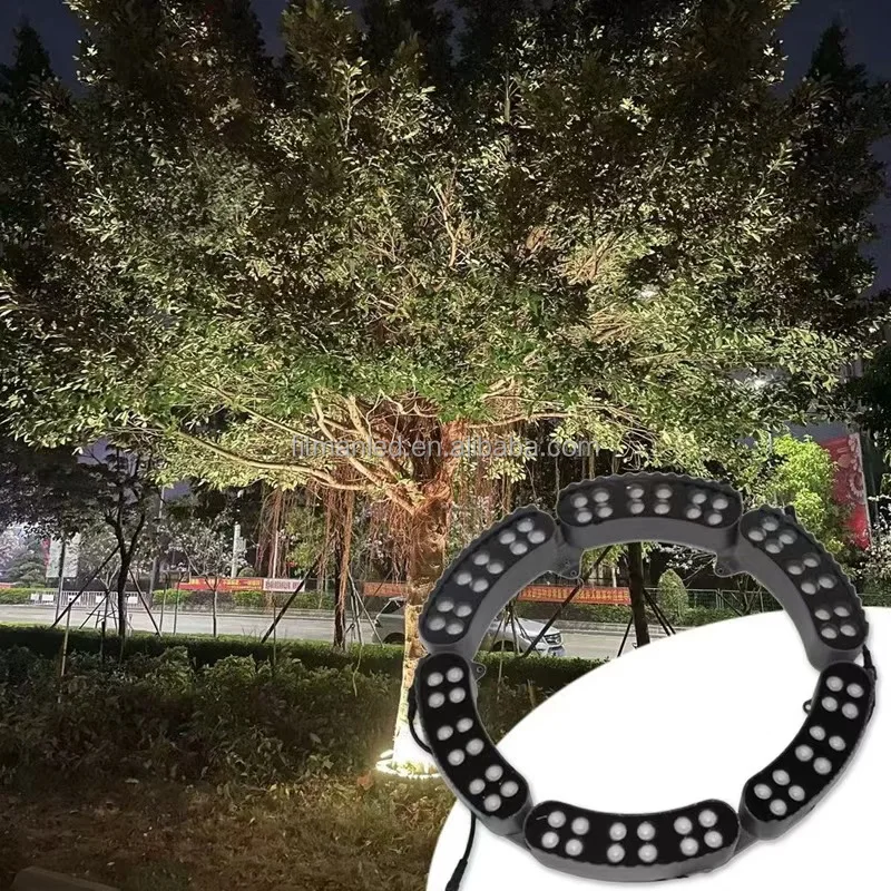 12W Black LED Solar Hug Tree Light - IP65 Outdoor Spotlight