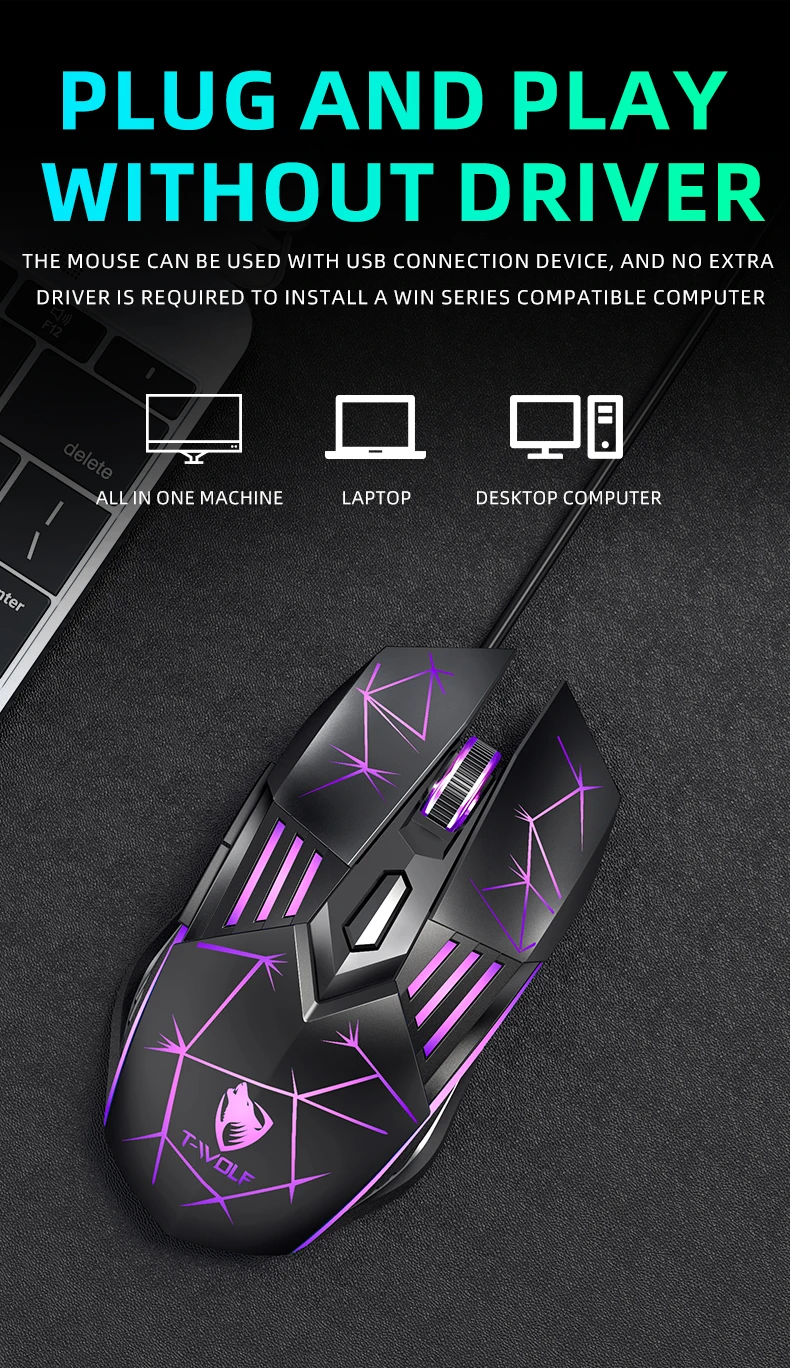 IDM OEM Mouse Gaming Optical Mouse 3600DPI with Breathing Lamp