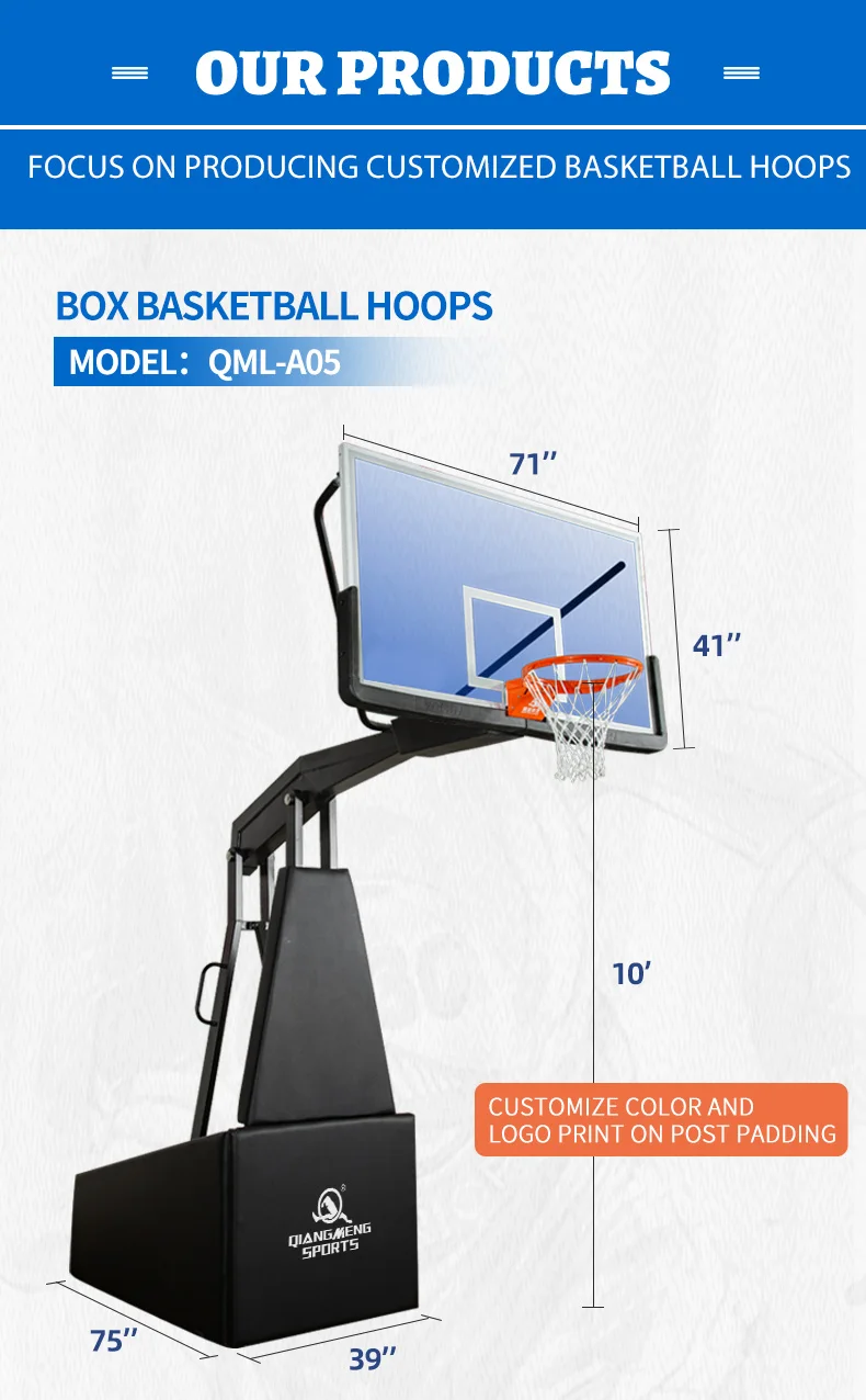 Manual Hydraulic Portable Retractable Goals Backboards Folding ...