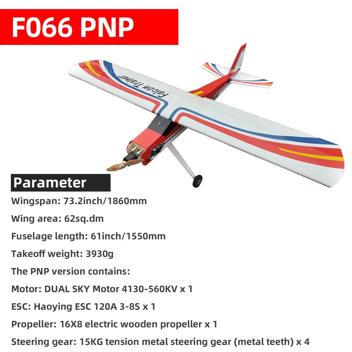 Falcon Trainer Plane PNP - 1860mm Wingspan Electric RC