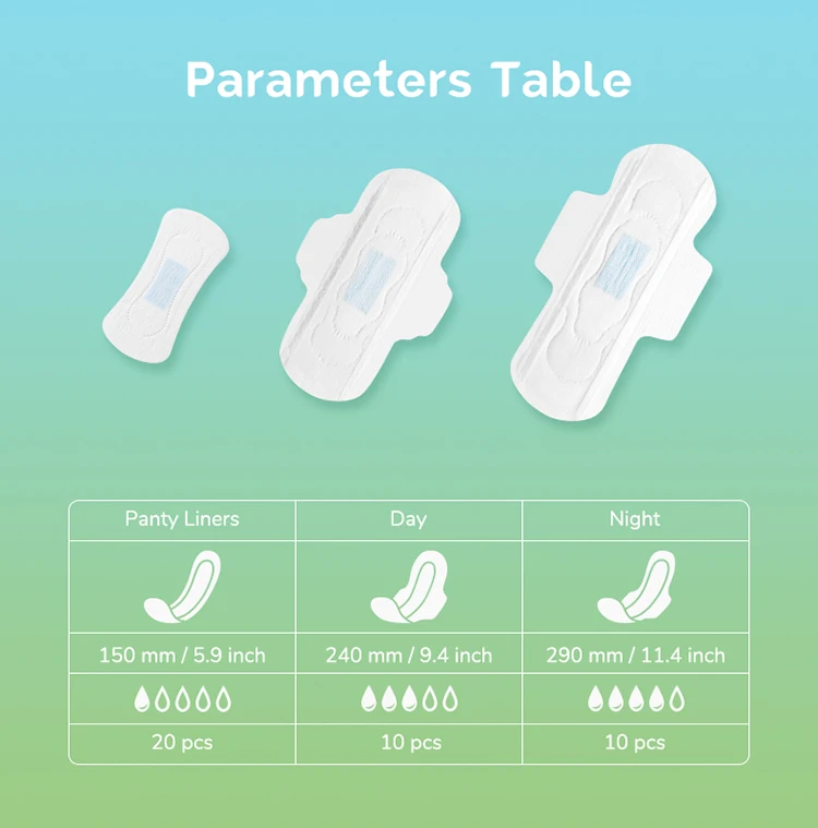 Herbal Cooling Woman Sanitary Napkins Super Absorb Cotton Surface ...