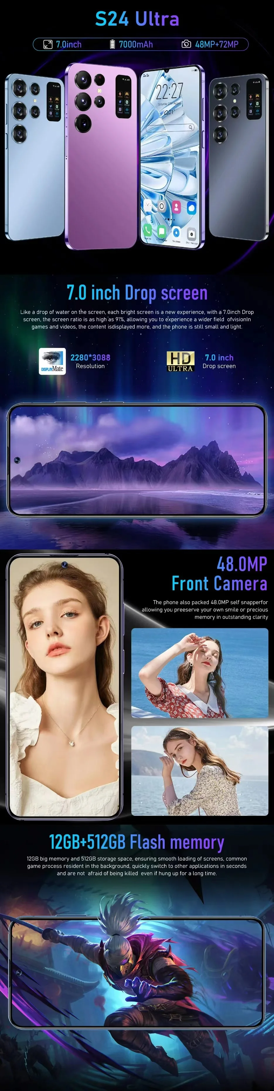 Original S24 Ultra 16GB+1TB Smartphone - Unlocked 5G Dual SIM