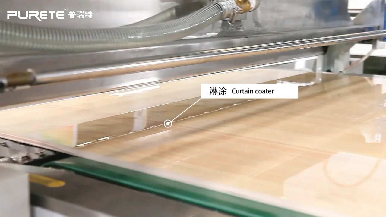 High Gloss Uv Painted Mdf Curtain Coater Machine Curtain Coating ...