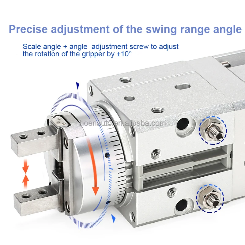 Air Gripper Pneumatic Finger Cylinder Aluminum Mrhq 10d 16d 20d Rotary ...