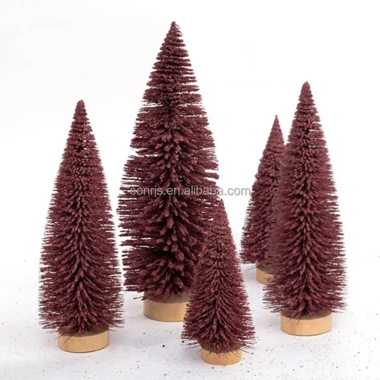 2024 Pvc Fake Plastic Tree Artificial Small Christmas Pine Trees Wood ...