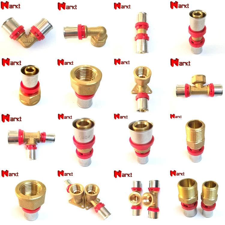 High Quality Wholesale Pex-Al-Pex Multilayer Composite Pipe Brass Press Fitting with Th Jaws ...