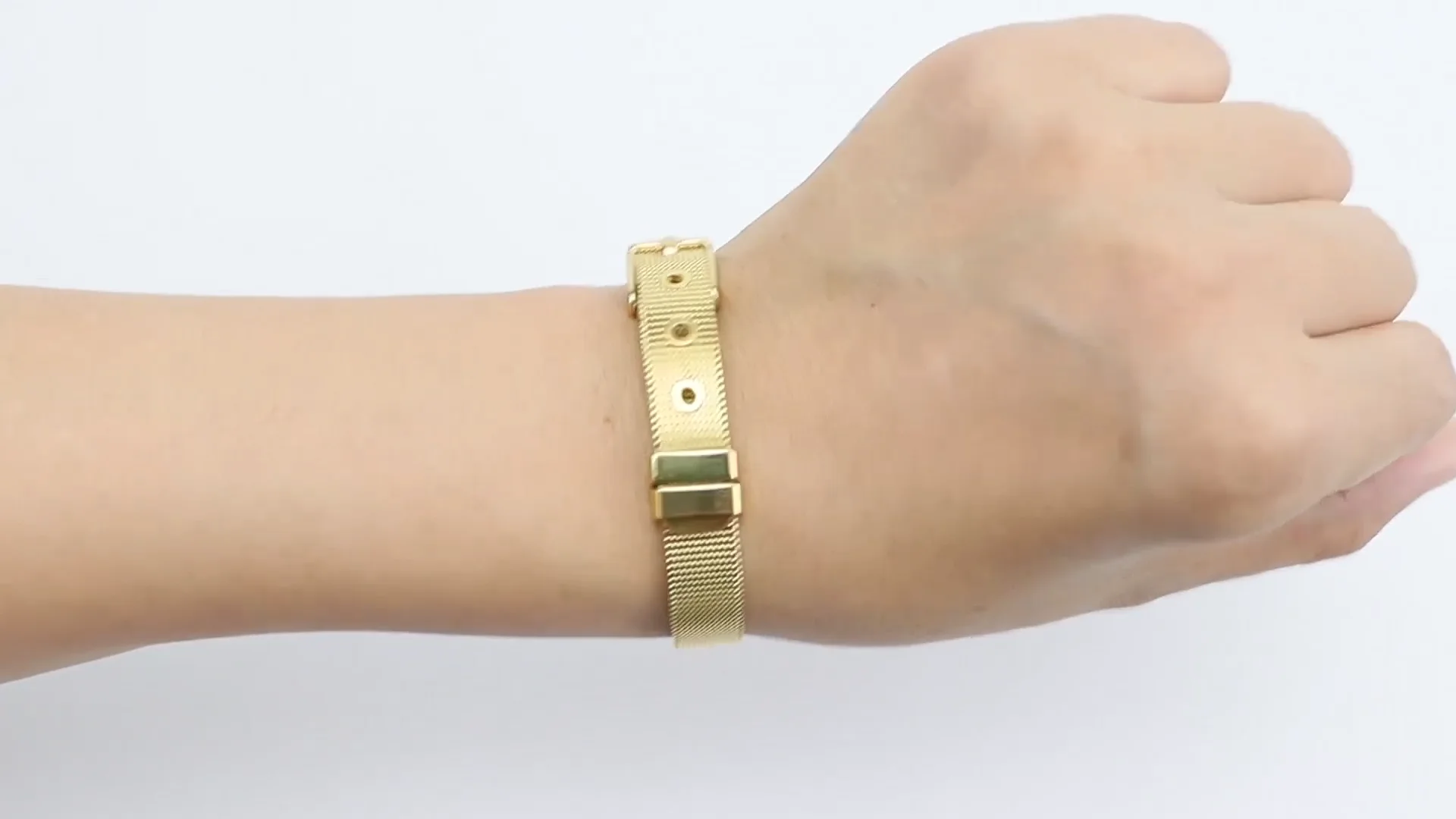 Slide Bracelet 8mm 10mm Stainless Steel Mesh Adjustable Wristband ...