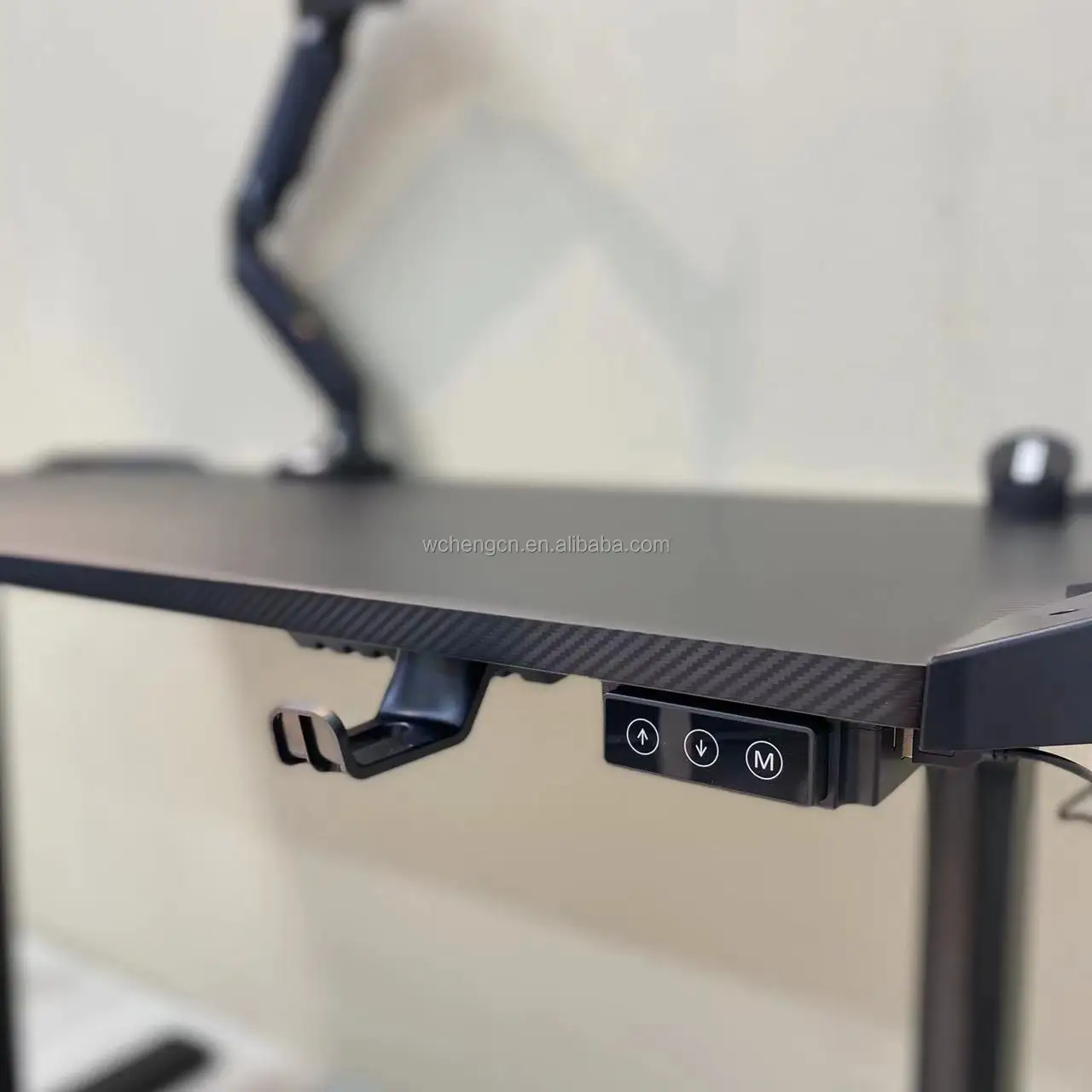 Modern Black Melamine Gaming Desk Standing Adjustable Desk With Table ...