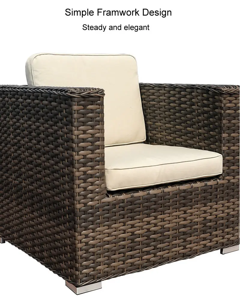 Indoor Use Modern Wicker Rattan 4 Pieces Patio Furniture Set Garden ...