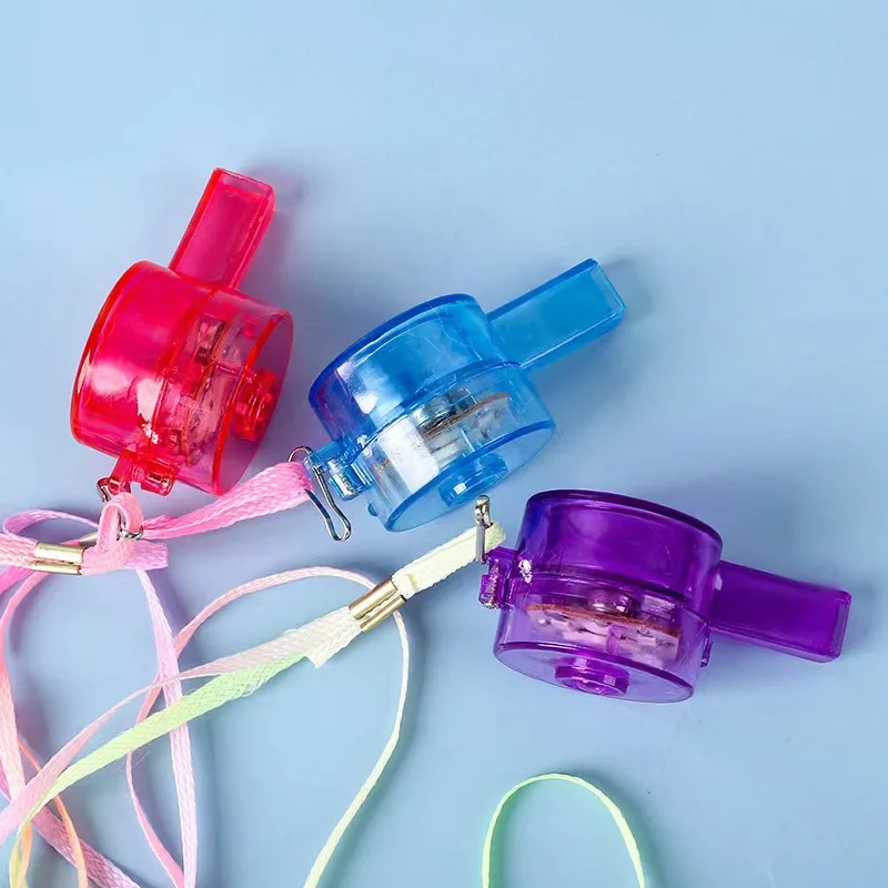Plastic Whistles Toy LED Light up Glow Whistles With Lanyard Necklace ...