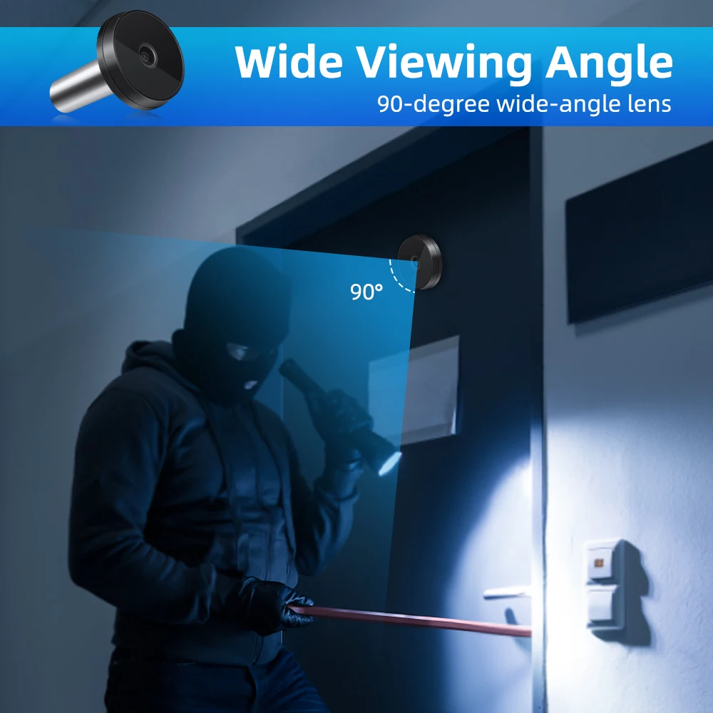 2.8 Inch Peephole Camera 90 Degree Smart Digital Door Viewer Security ...