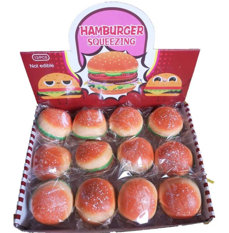 Hot Sale Push Bubble Sensory Fidget Toy Squezze Hamburger Stress Ball ...