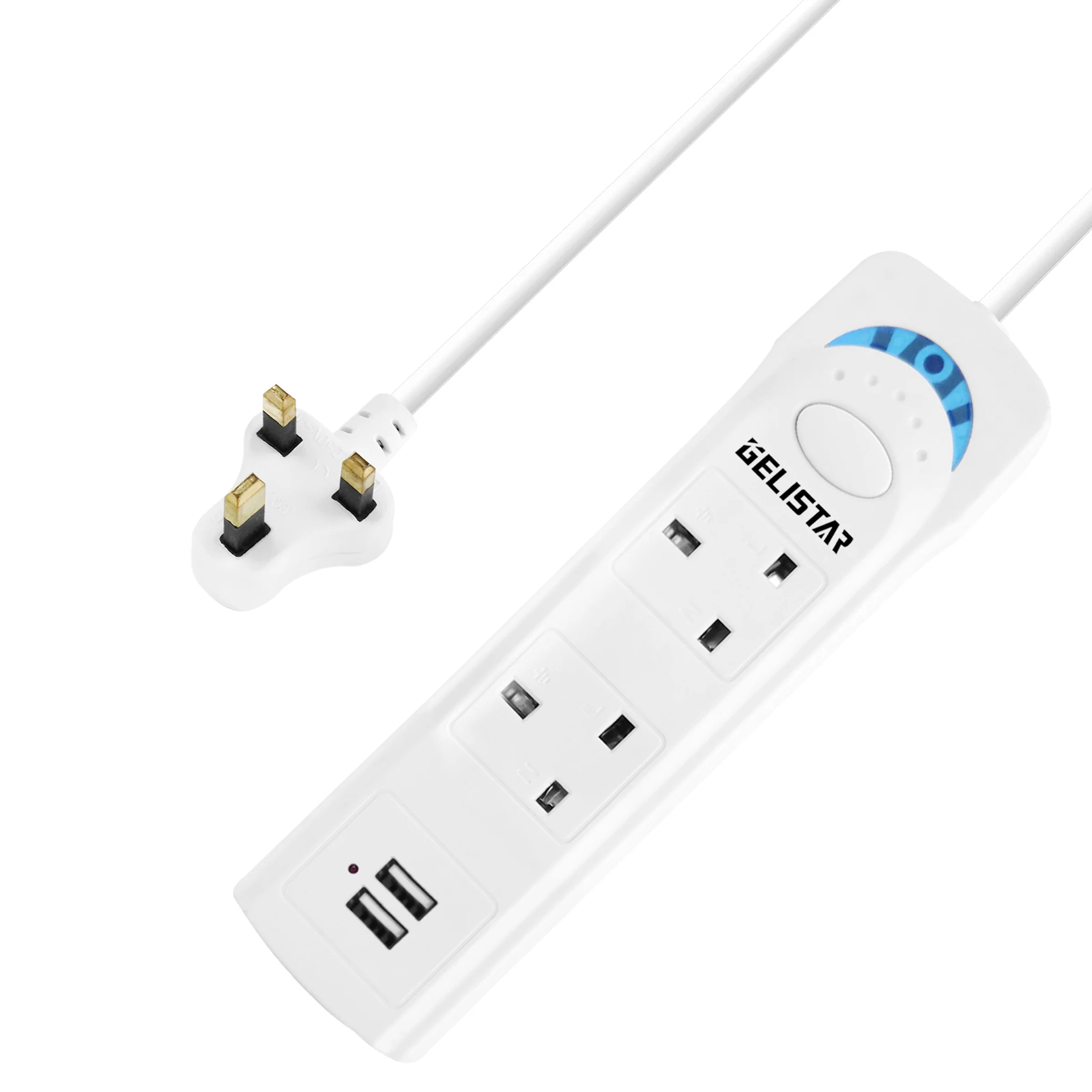 British 2 USB 2 Ports Extension Socket Uk Type White Power Socket ...