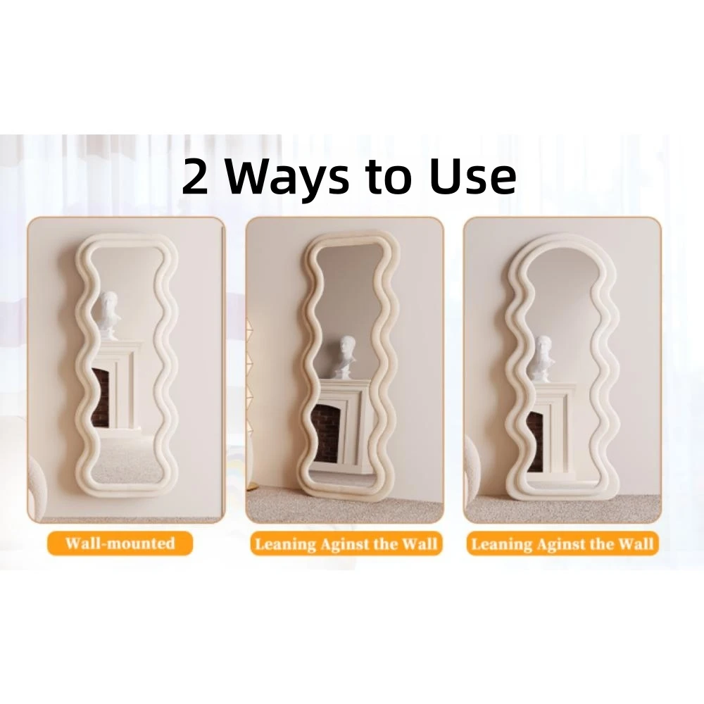 Bathroom Irregular Wavy Shape Flannel Frame Decoration Standing Floor ...