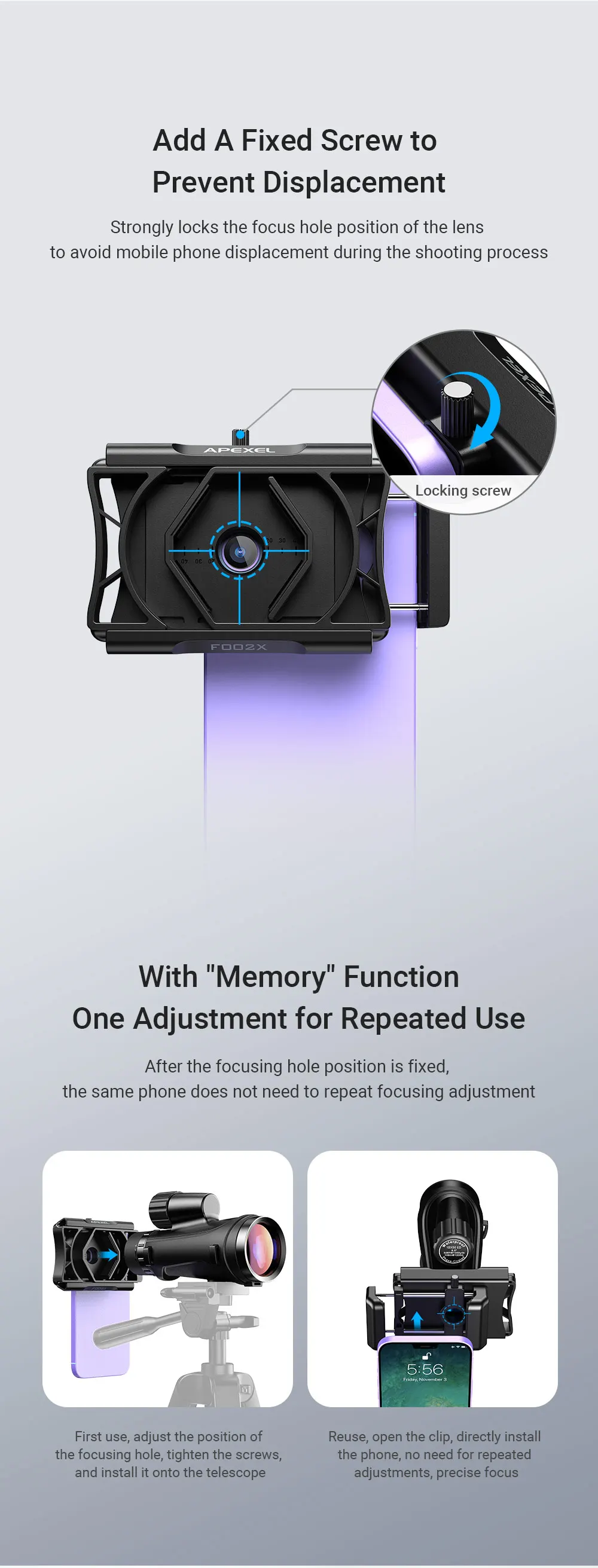 360 Degree Rotation Telescope Spotting Scope Eyepiece Adapter ...