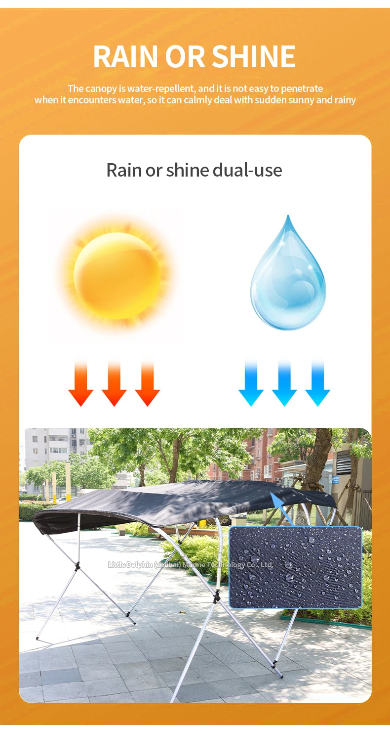 New Arrival Customized Marine-grade 600d Polyester 4 Bow Bimini Boat ...