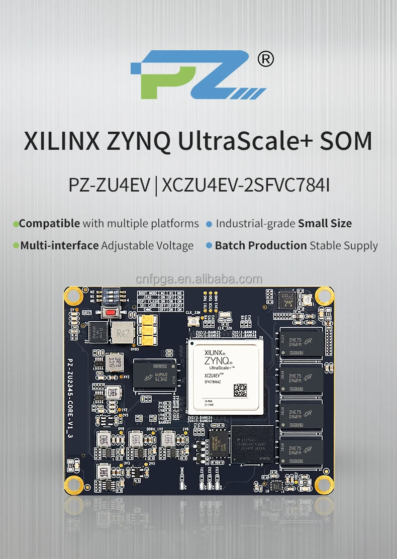 Fpga Som Xilinx Fpga Board Puzhi Pz-zu4ev-som Xilinx Zynq Ultrascale Xczu4ev Industrial Grade ...