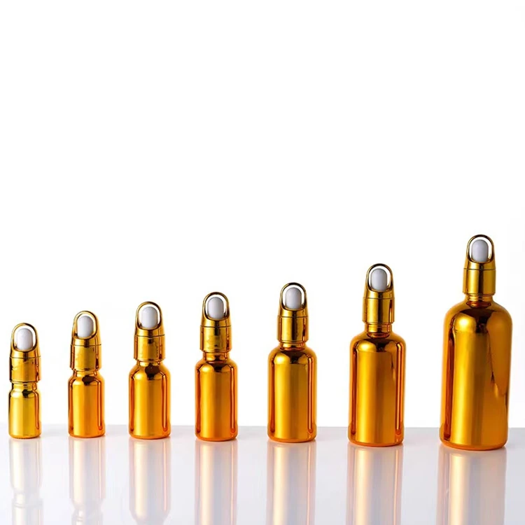 Luxury Gold Plated Glass Dropper Bottle Electroplated Gold Glass ...