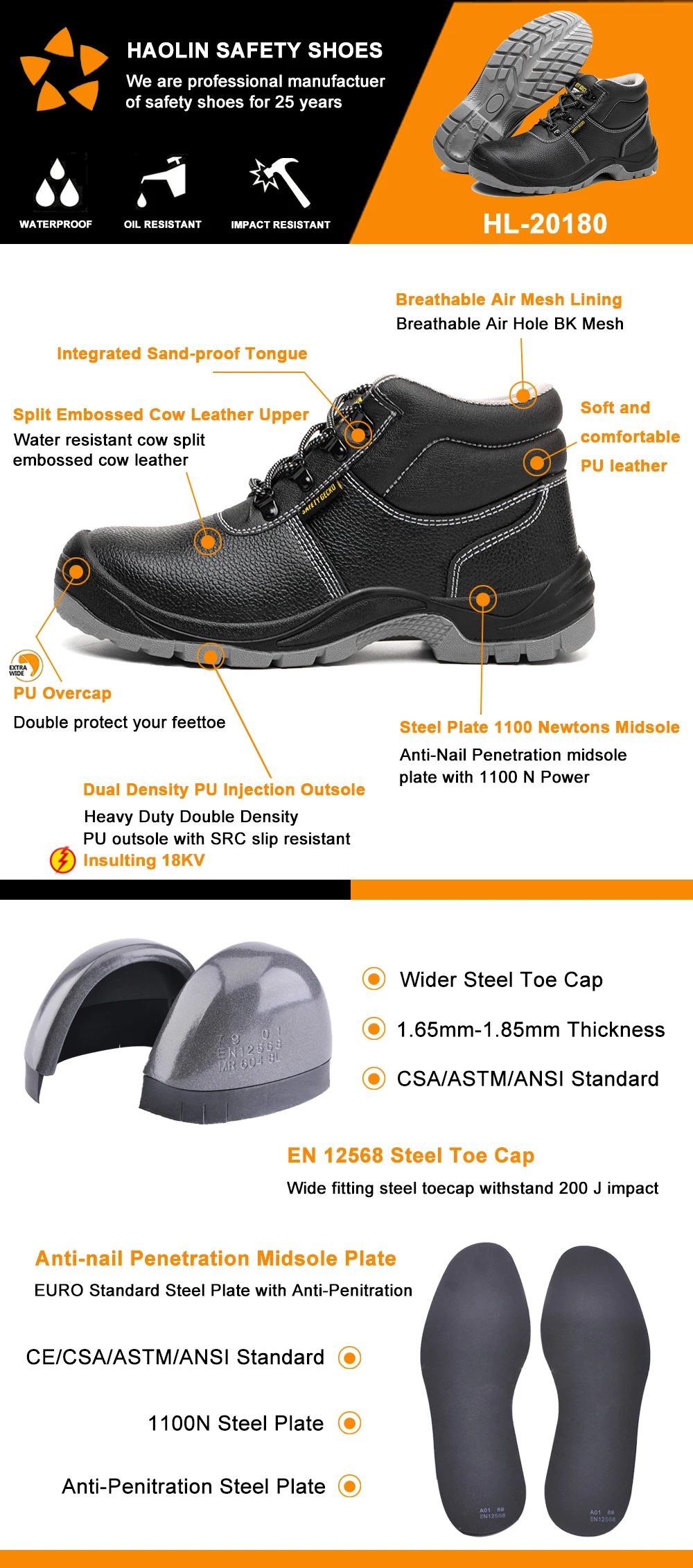 S3 Steel Toe Safety Boot Men's Heavy Duty Mining Industrial ...
