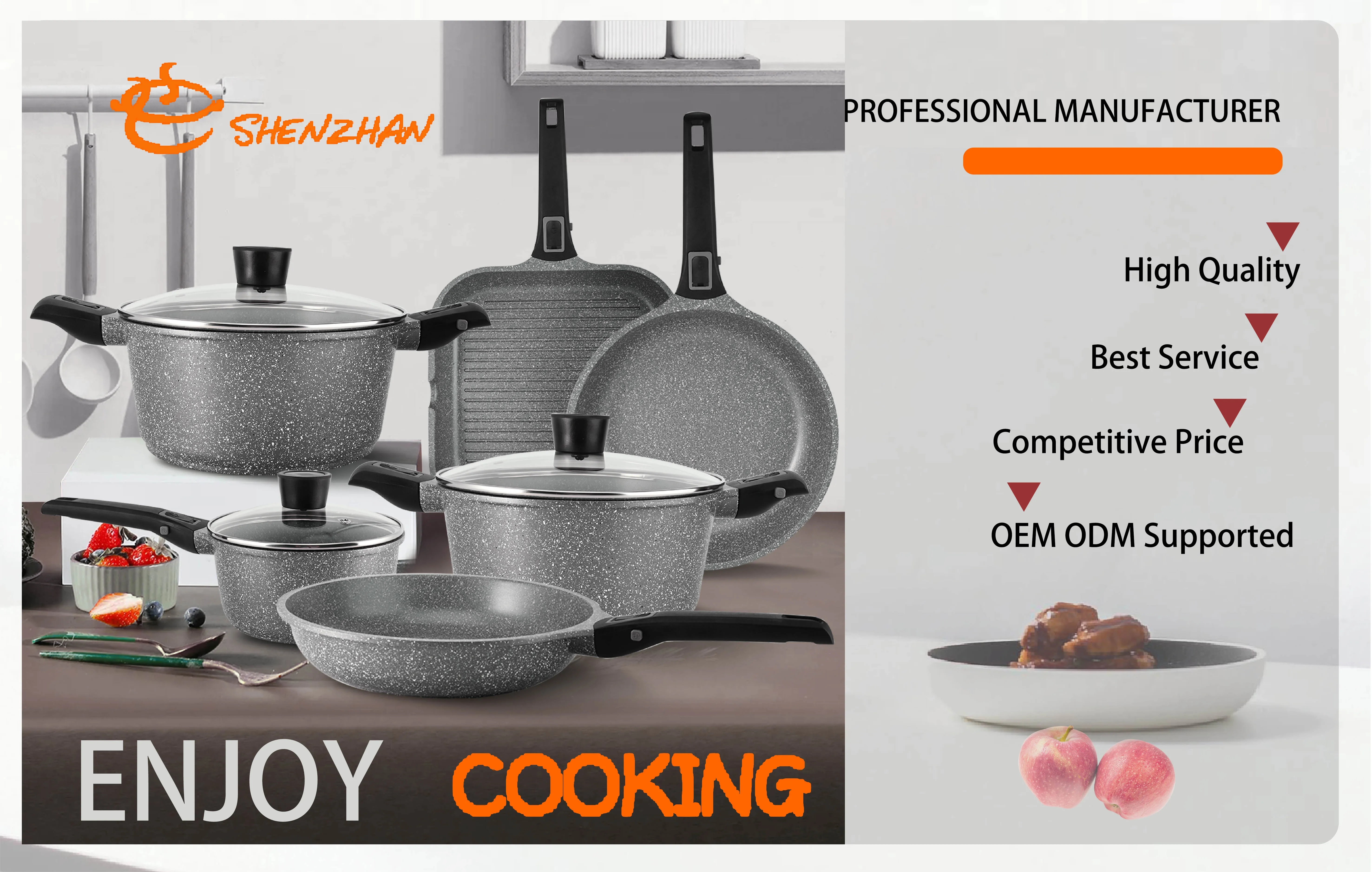 Wholesale Price Kitchen Cookware Set Ceramic Coating Non Stick Aluminum ...