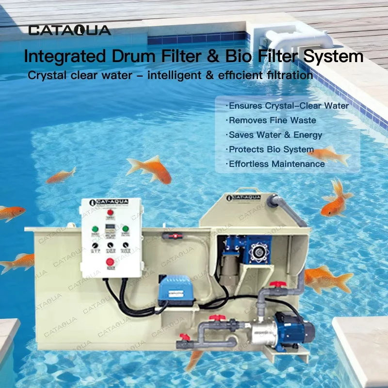 500-1000m³/h High Efficiency Integrated Drum Filter and Bio Filter ...