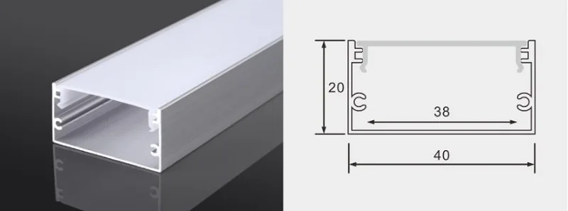 4020 Aluminum Profile Led Line Light Shell Aluminum Slot Embedded Bar ...