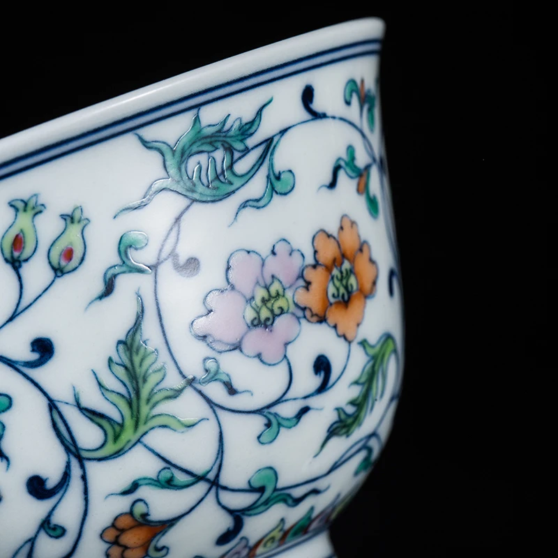 Porcelain Teacup Hand-painted Tea Tasting Single Cup Bucket Color ...