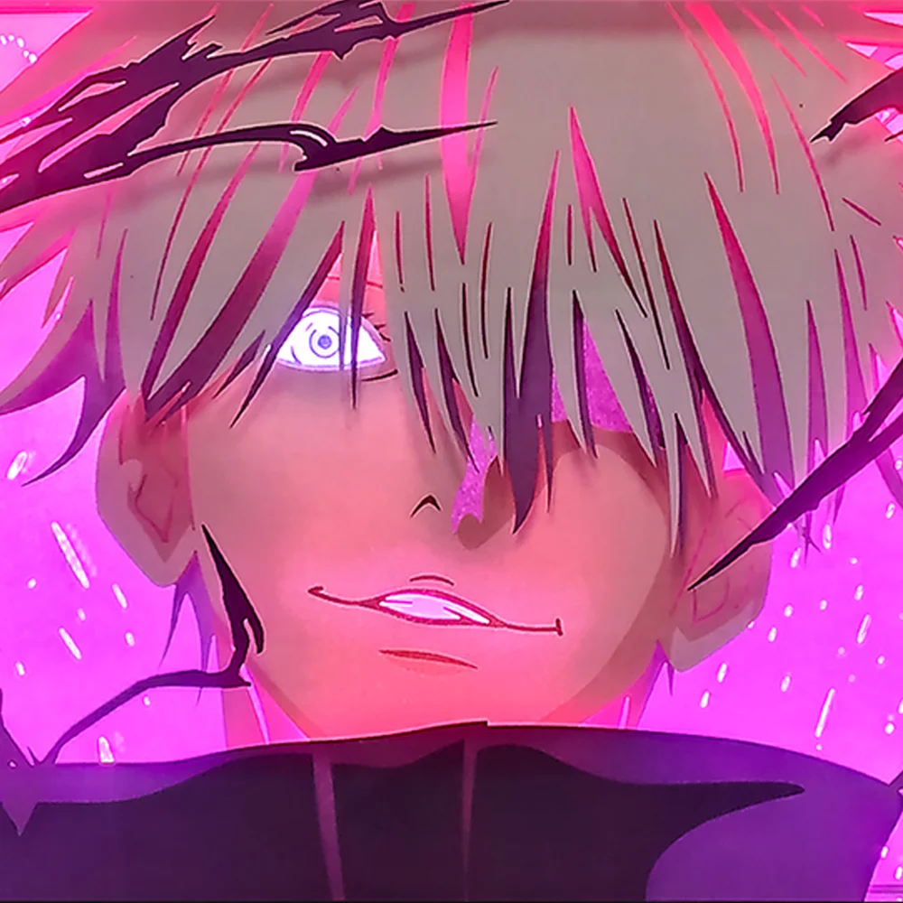 Jujutsu Kaisen Figure Set Gojo Satoru Figure Anime Paper Cut Light Box ...