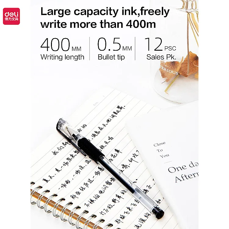 DELI Neutral Pen Ink Pen Bullet Black Basket Red Neutral Pen 0.5mm ...