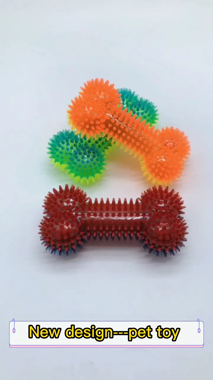 New Style Pvc Soft Plastic Bone Shape Flashing Spiky Dog Toys ...