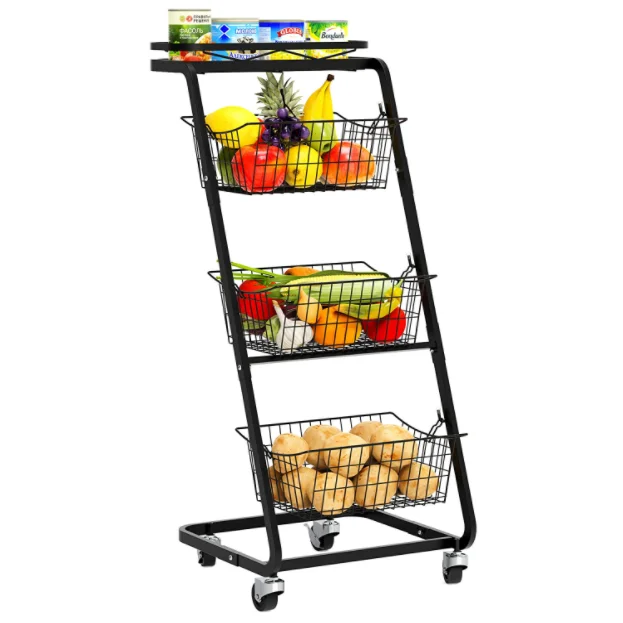 Modern Multipurpose 4 Tier Storage Rack Wheeling Kitchen Rolling Stand ...