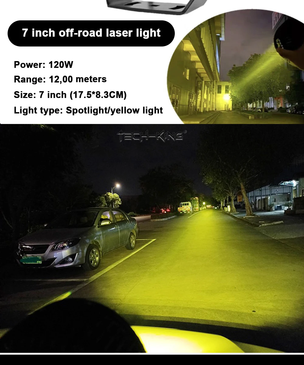 Tech-king 7-inch 12v24v Super Bright White Car Suv Atv Truck Boats ...