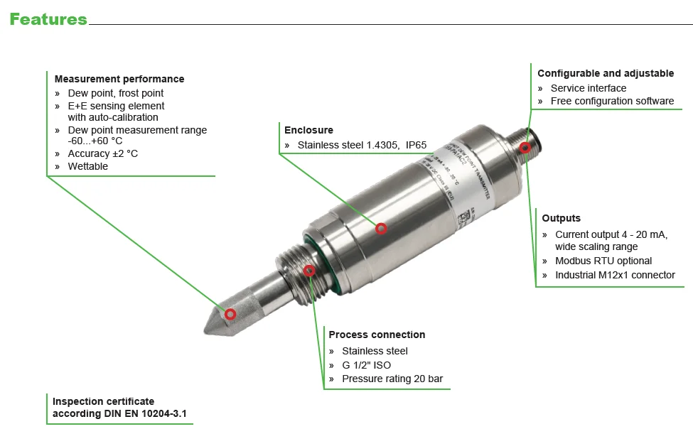 EE353气体质量检测传感器/压缩机气体水分露点变送器| Alibaba.com