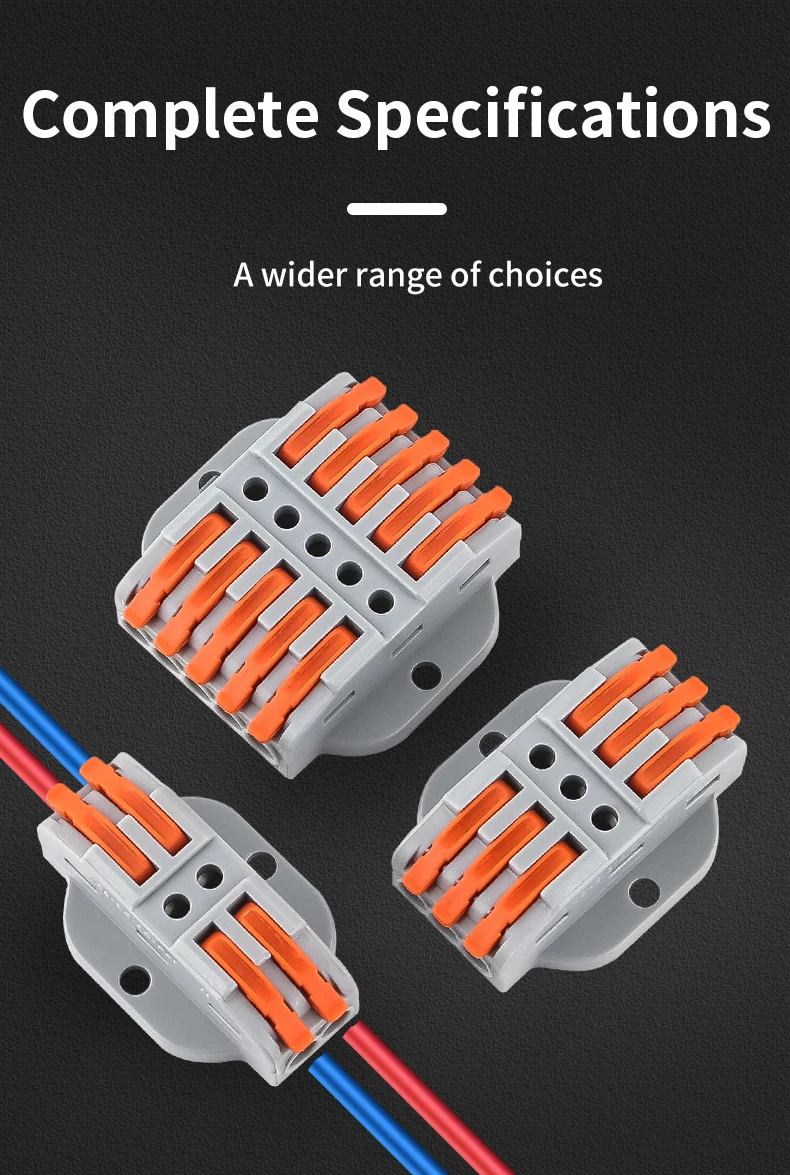 Custom Length 3P Copper Wire Push-in Cable Power Terminal Quick LED ...