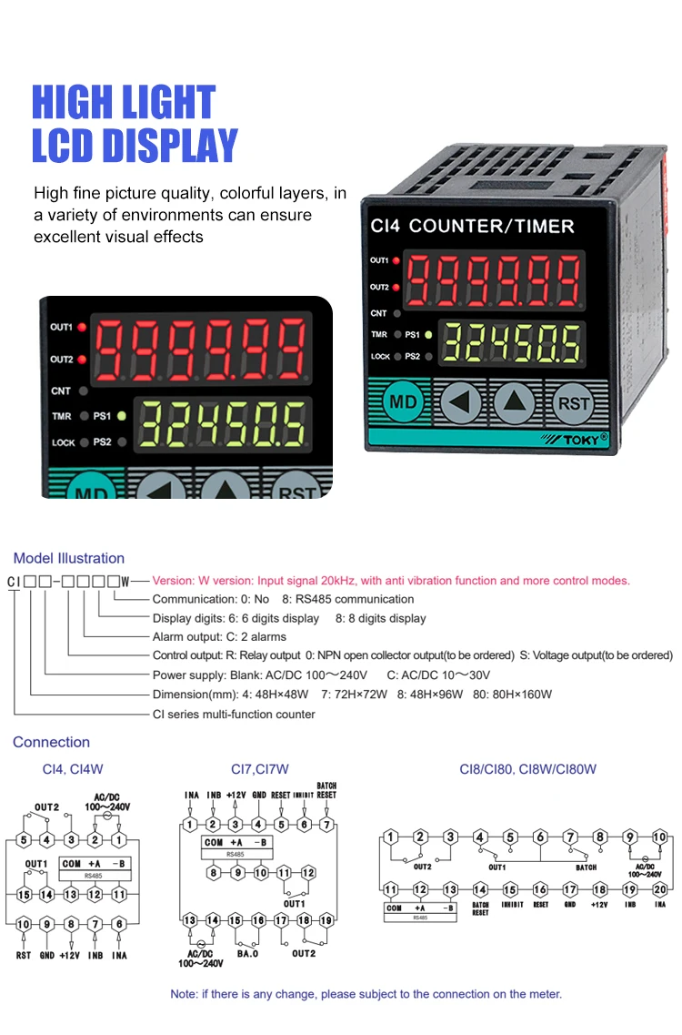 High Quality Industrial 6-Digit Display Counter Anti-Interference Batch ...