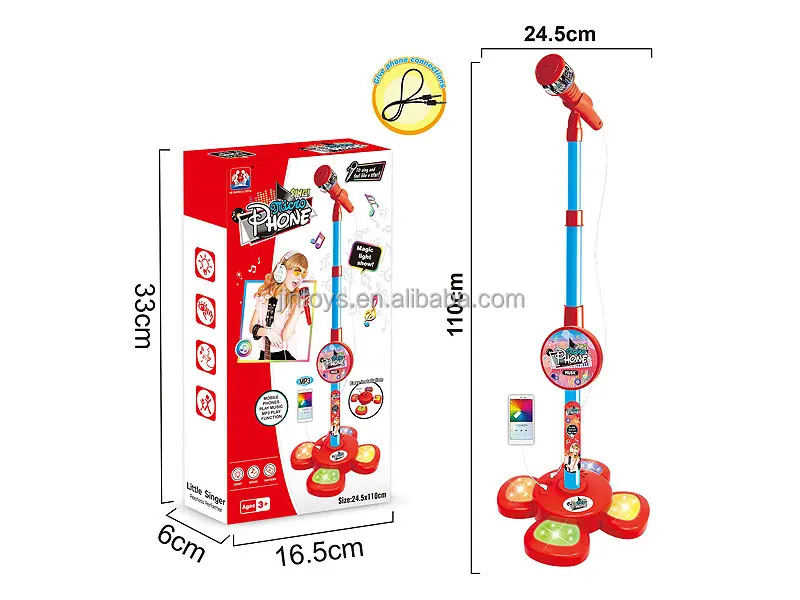 Jinming Kids Plastic Microphone Toy with Light and Stand - Unisex ...