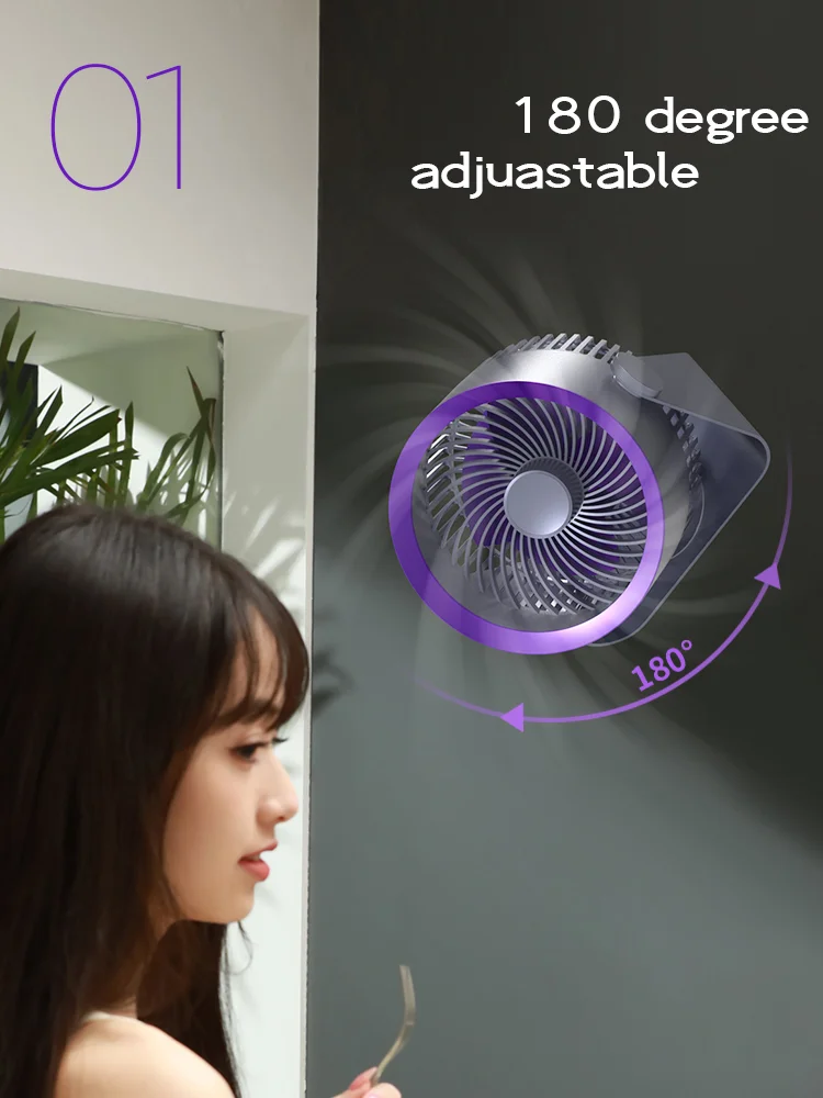 Portable Adjustable Electric Wall Fan Mini Camping Wireless ...