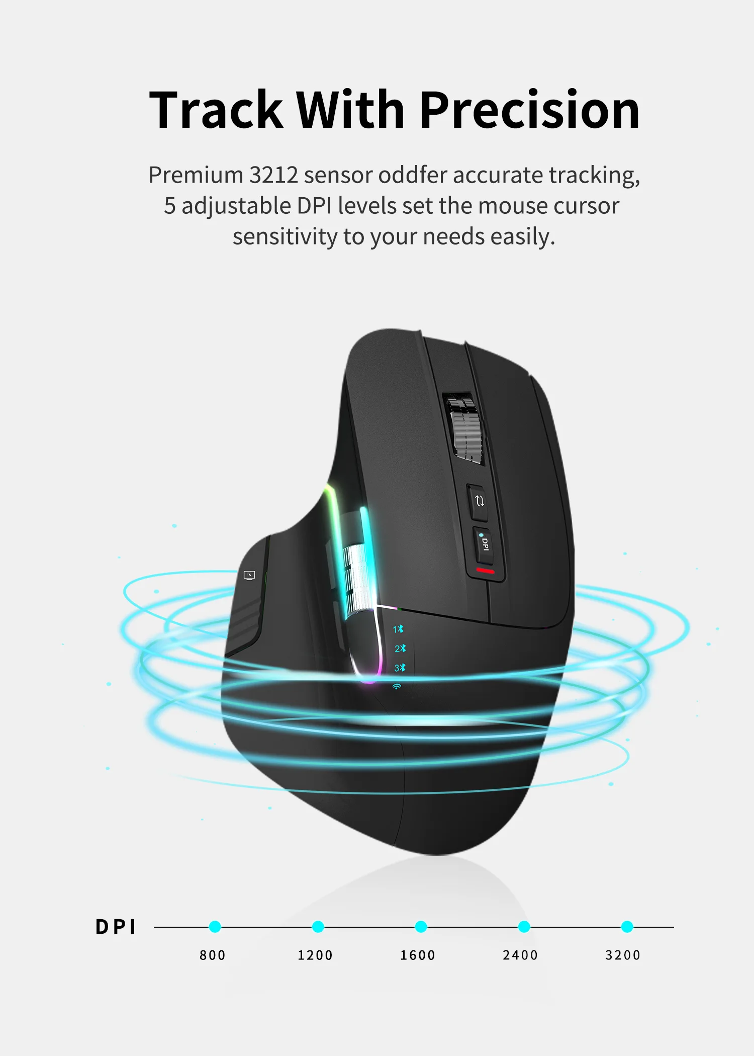 Custom Rechargeable Ergonomic 8D Ergonomic Mouse BT 2.4 Ghz Wireless ...