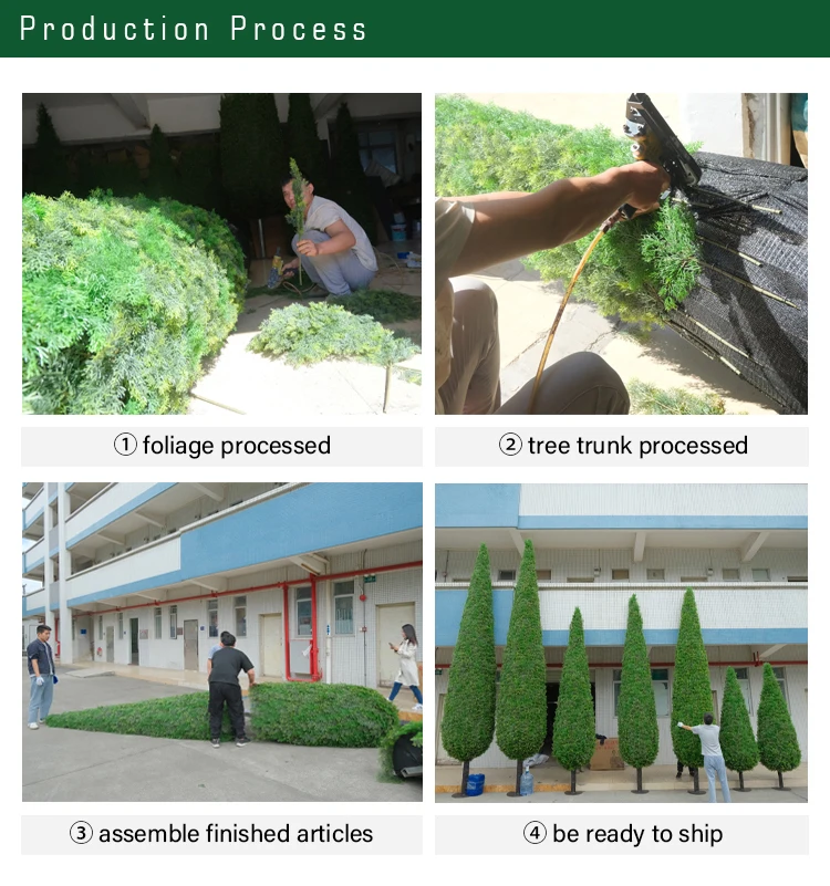 Outdoor Artificial Trees Large Evergreen Cypress Uv Protection ...