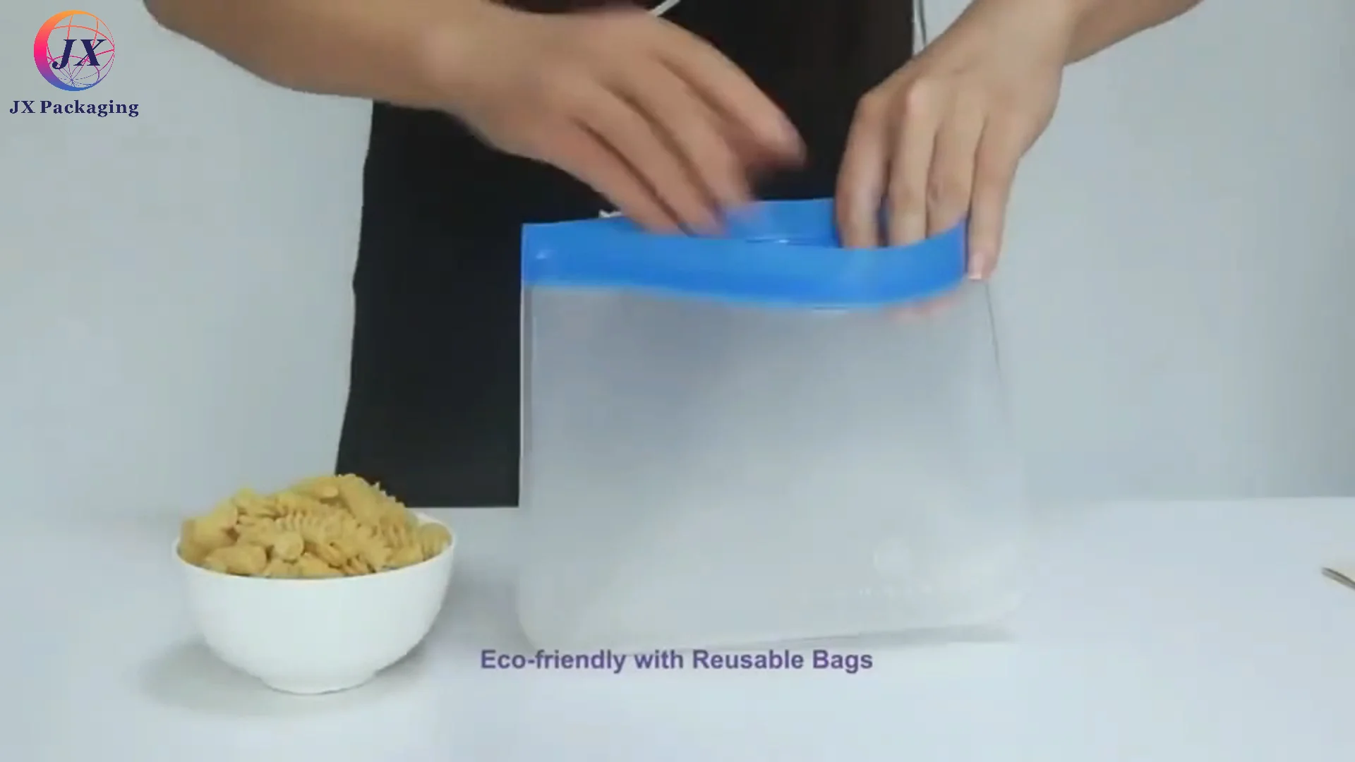 Eco-friendly Plastic Pouch Reusable Self-sealing Freezer Bag Kitchen ...