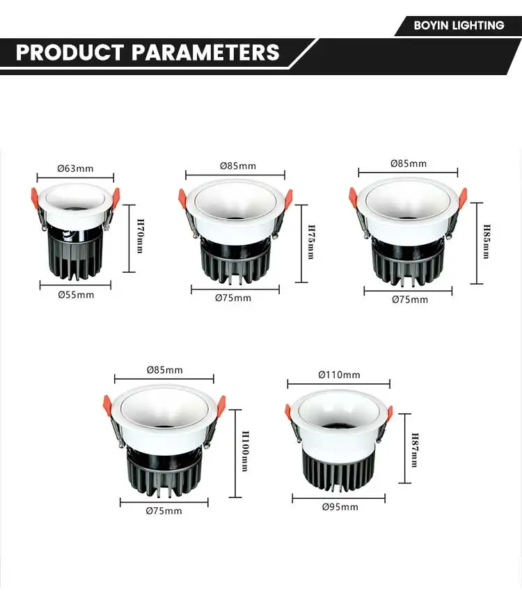 New Design Recessed Led Downlight Anti Glare Led Cob Downlight Cct ...