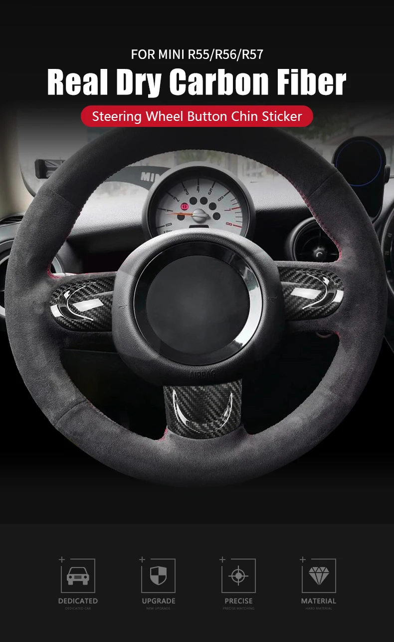 Shasha Carbon Fiber Real F Series Steering Wheel Button Chin Sticker ...